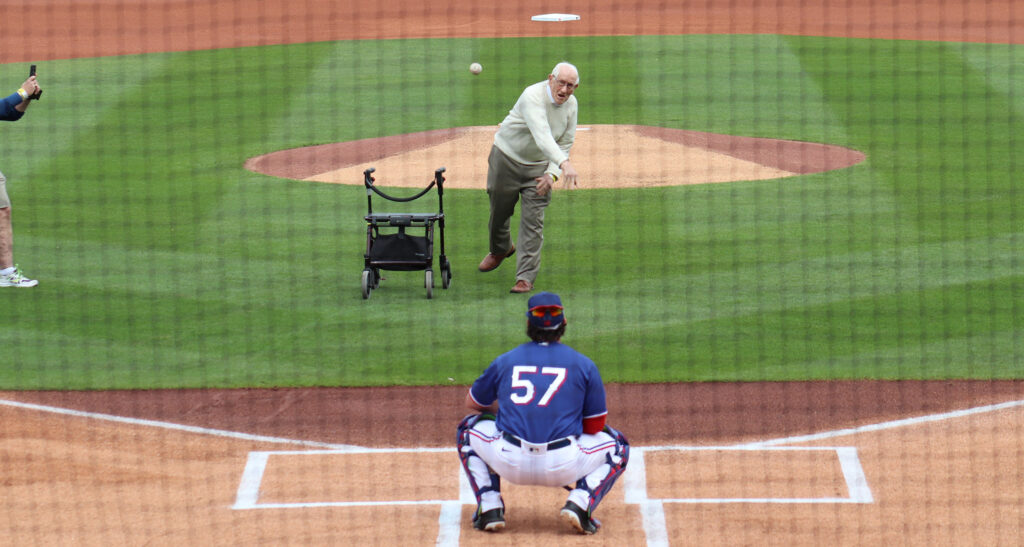 Sam Baker, 100, WWII Veteran, Throws Spring Training First Pitch – and ...